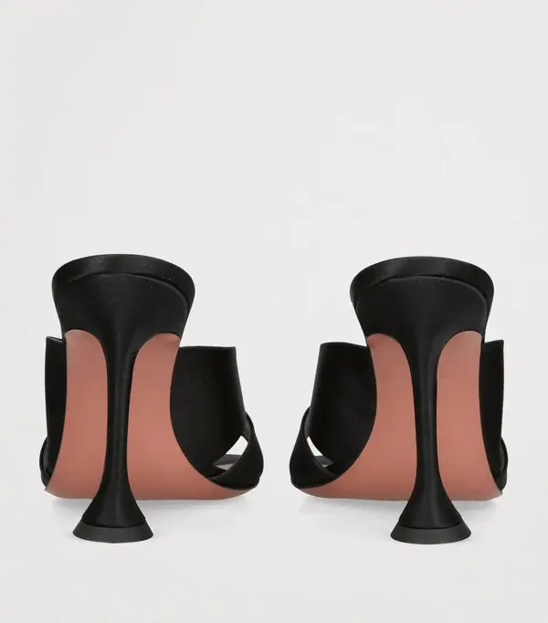 Amina Muaddi Embossed Satin Salma Heeled Mules 95