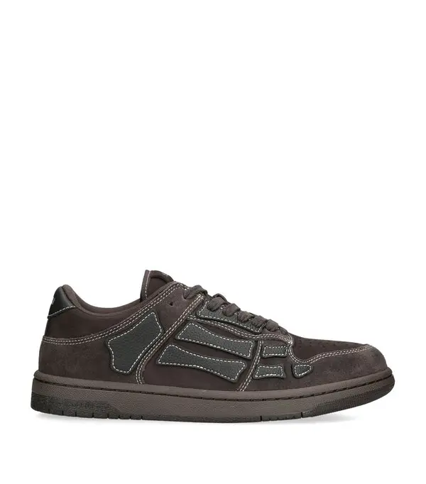 Amiri Paneled Suede Low Top Sneakers - Brown