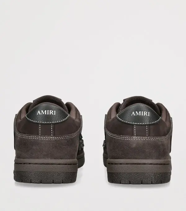 Amiri Paneled Suede Low Top Sneakers - Brown