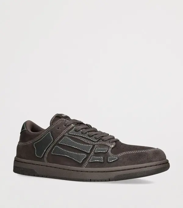 Amiri Paneled Suede Low Top Sneakers - Brown