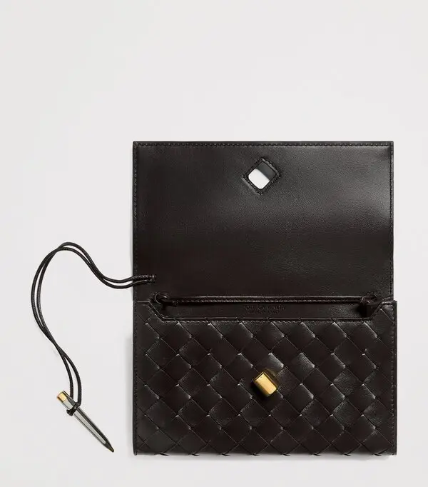 Bottega Veneta Nappa Leather Andiamo Pouch With Pencil Toggle - Brown
