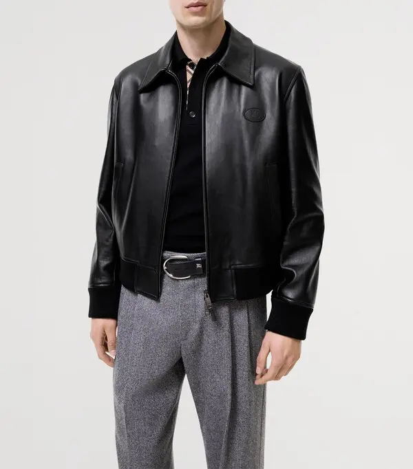 Burberry Bloomsbury Leather Bomber Jacket
