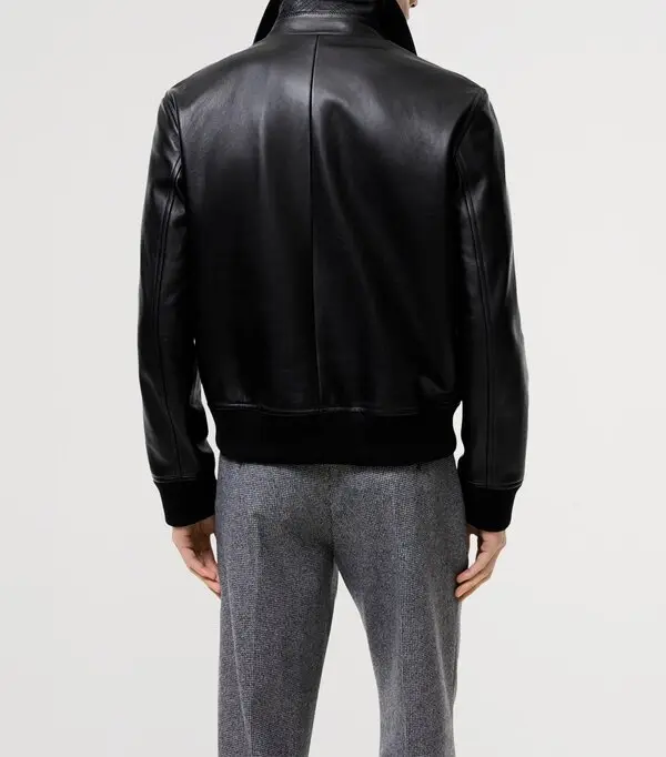 Burberry Bloomsbury Leather Bomber Jacket