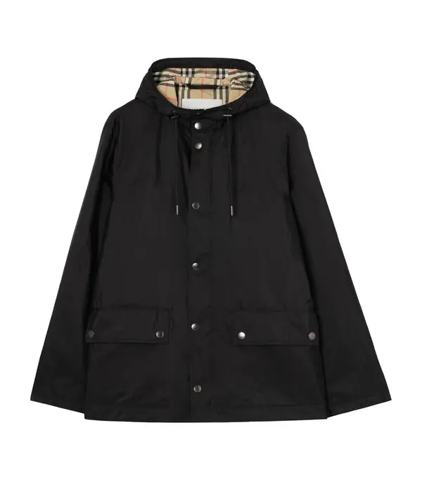 Burberry Pembrey Hooded Jacket With Leather Trims