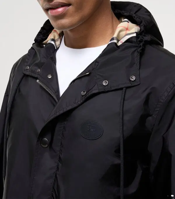 Burberry Pembrey Hooded Jacket With Leather Trims