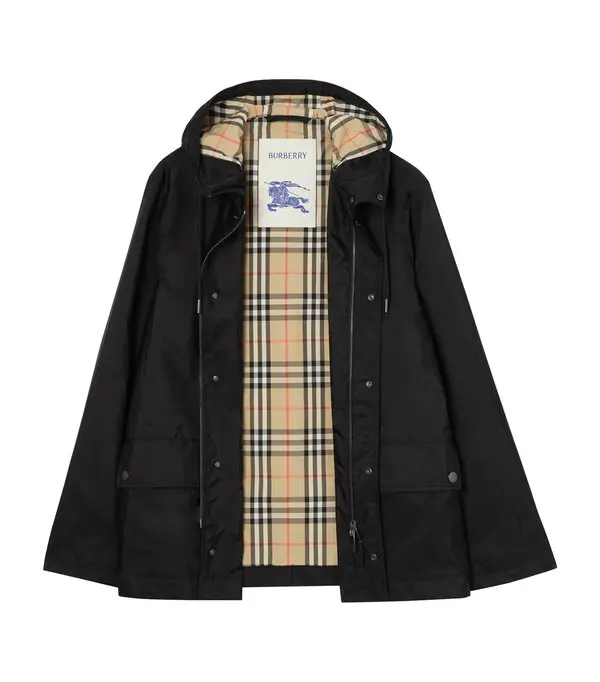 Burberry Pembrey Hooded Jacket With Leather Trims