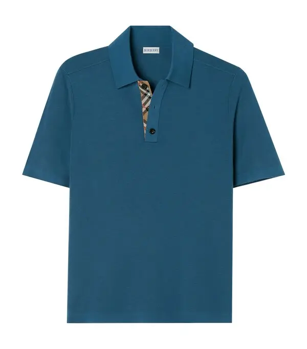 Burberry Wool Check-trim Polo Shirt
