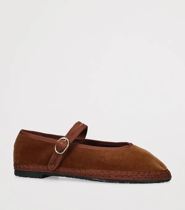 FLABELUS Velvet Pierre Mary Janes