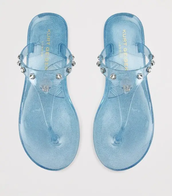 Kurt Geiger Maddison Embellished T-bar Sandals - Blue