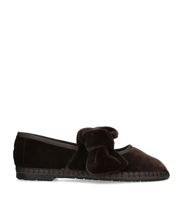 FLABELUS Velvet Lyra Espadrilles With Bow Detailing