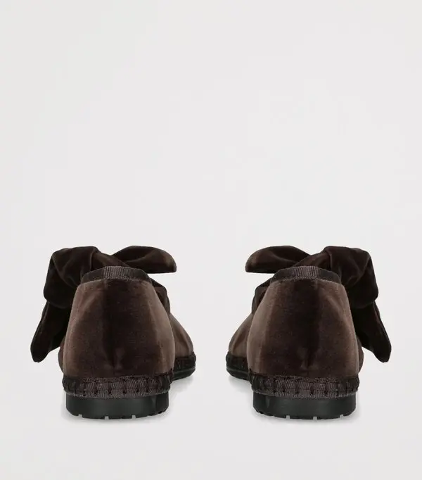FLABELUS Velvet Lyra Espadrilles With Bow Detailing