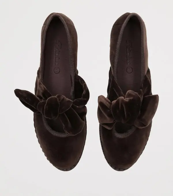 FLABELUS Velvet Lyra Espadrilles With Bow Detailing