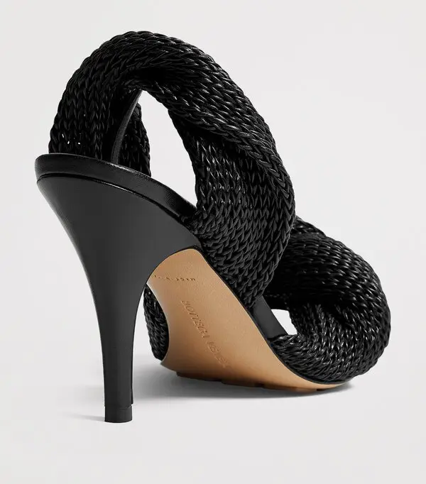 Bottega Veneta Lambskin Woven Grace Slingback Sandals