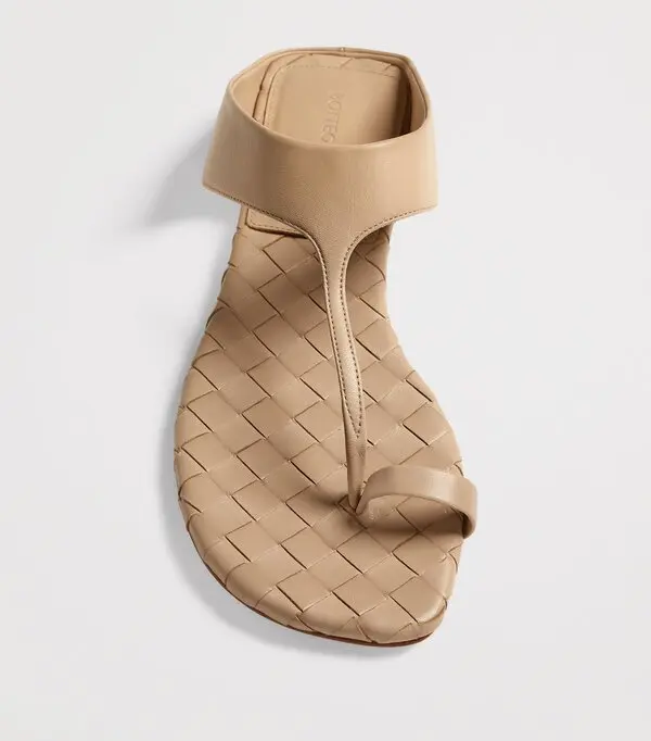 Bottega Veneta Livia Lambskin Thong Sandals - Neutral