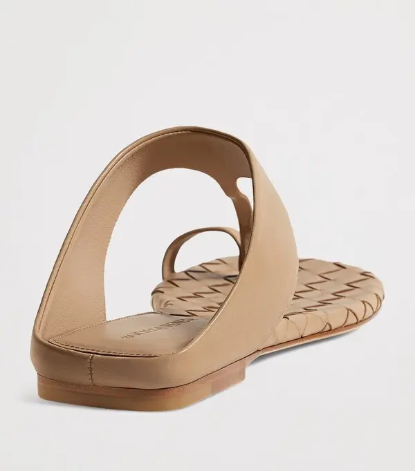 Bottega Veneta Livia Lambskin Thong Sandals - Neutral