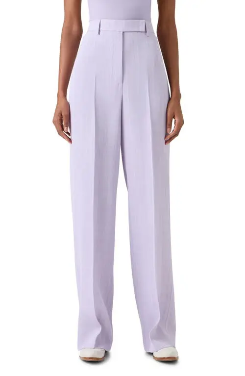 Akris Forest Melangé Straight Leg Trousers - Malva
