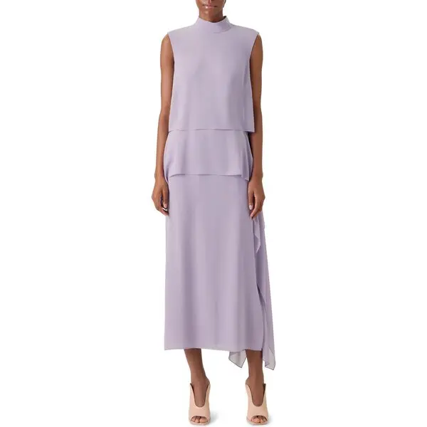 Akris Layered Silk Georgette Dress - Malva