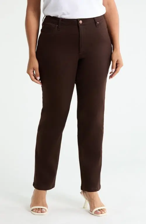 Jones New York Lexington Straight Leg Jeans - Coffee Bean