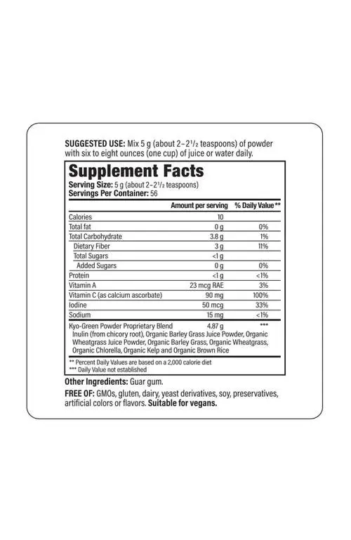 KYO-GREEN Greens Blend Energy, Powdered Drink Mix