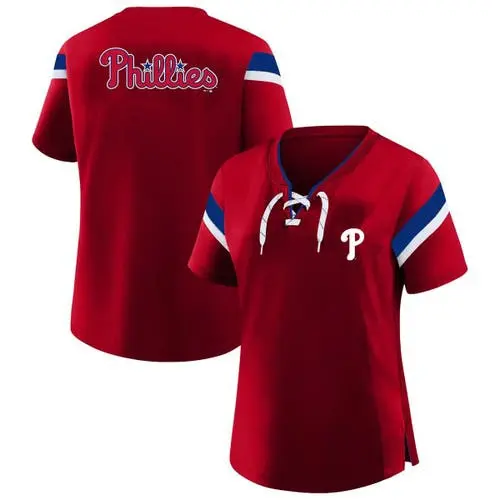 Profile Philadelphia Phillies Lace-up T-shirt By - Red