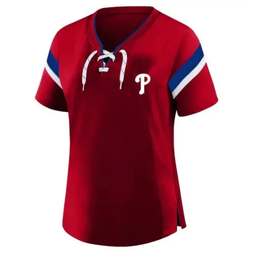 Profile Philadelphia Phillies Lace-up T-shirt By - Red