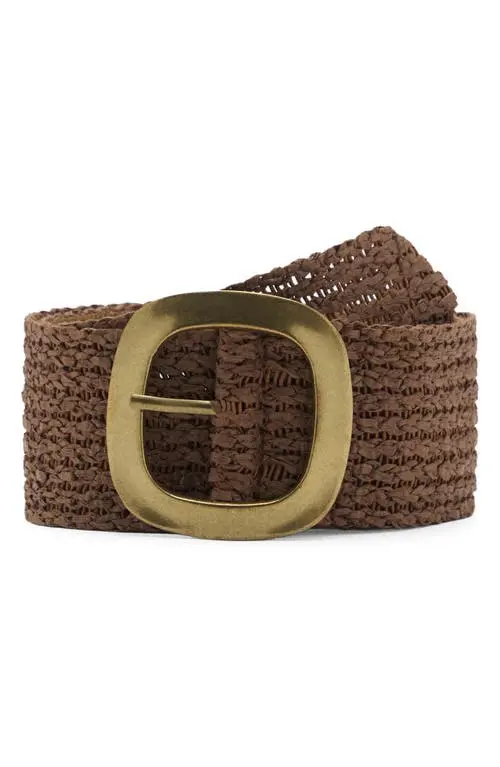 Mango Braided Straw Wide Belt