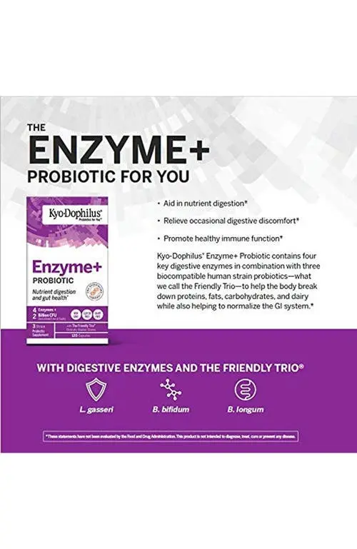 KYO-DOPHILUS Enzymes+ Probiotic, Nutrient Digestion And Gut Health