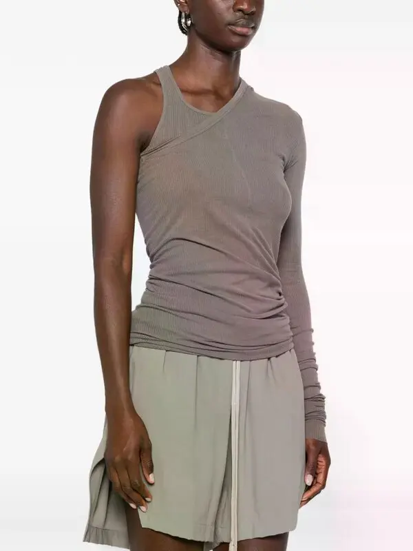 Rick Owens Asymmetric Ribbed Knit Top