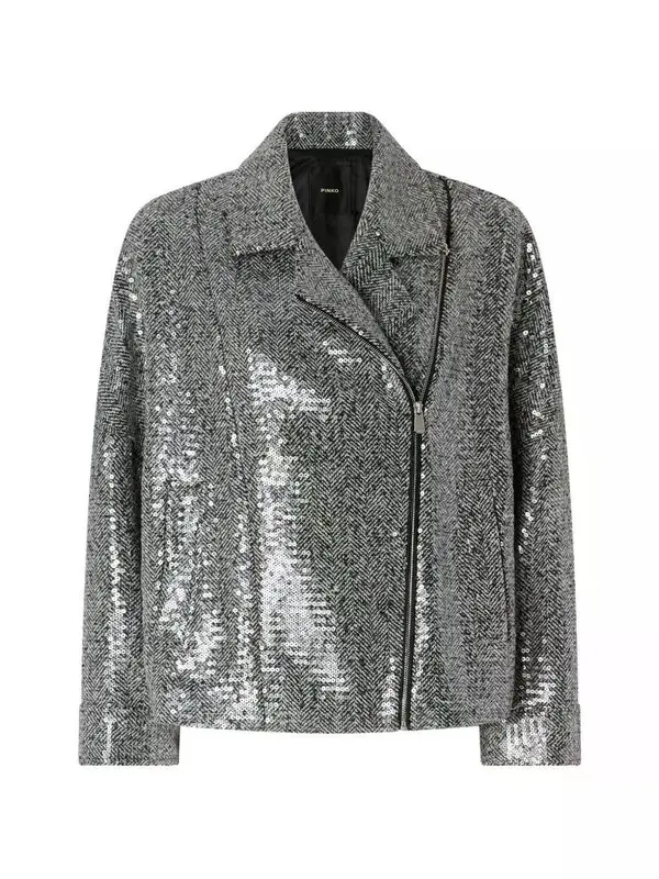 Pinko Sequined Chevron Pea Coat