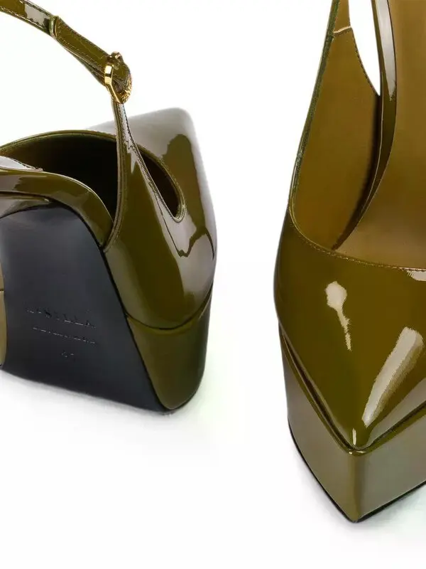 LE SILLA Patent Leather Platform Pumps - Green