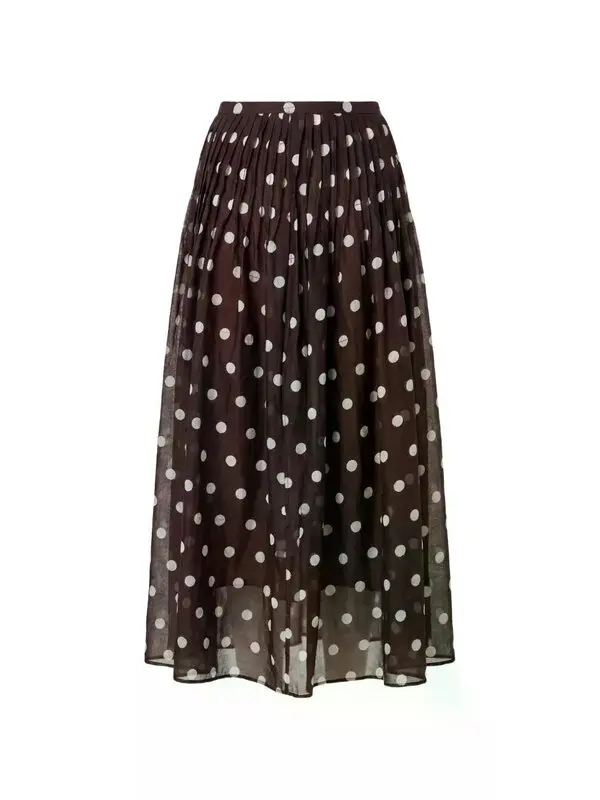 NICHOLAS Marit Polka-dot Midi Skirt - Brown