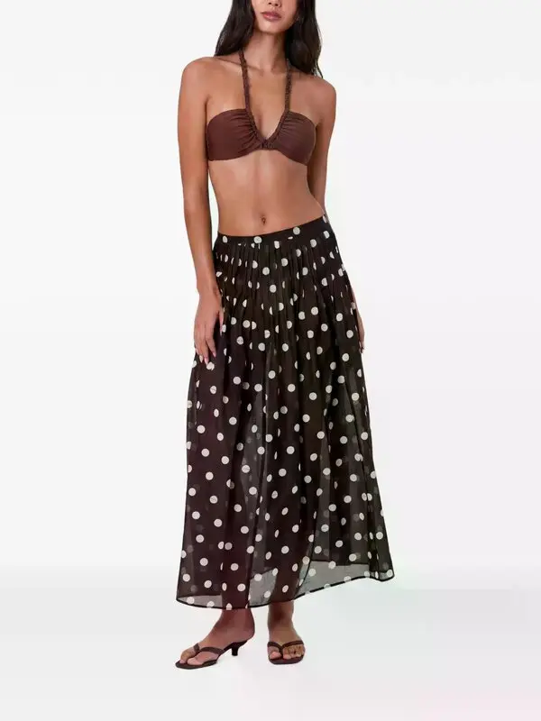 NICHOLAS Marit Polka-dot Midi Skirt - Brown