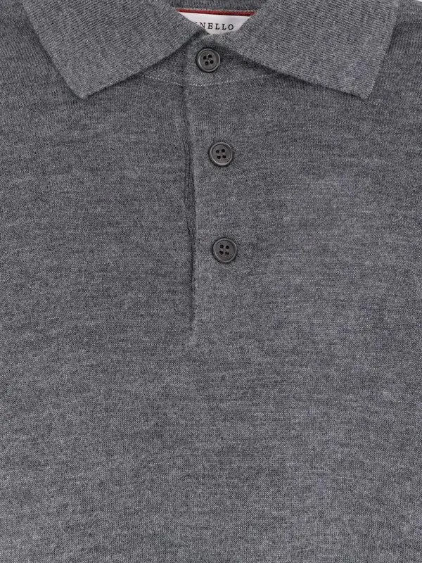 Brunello Cucinelli Long-sleeve Polo Shirt - Grey