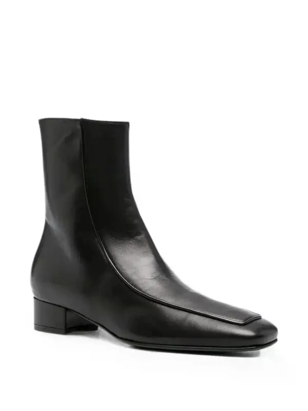 HERBERT LEVINE Leather Square-toe Ankle Boots
