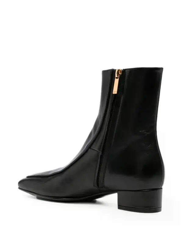 HERBERT LEVINE Leather Square-toe Ankle Boots