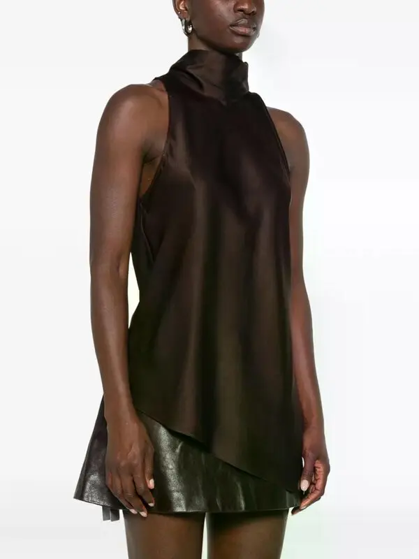 Brunello Cucinelli Asymmetrical Hem Silk Top