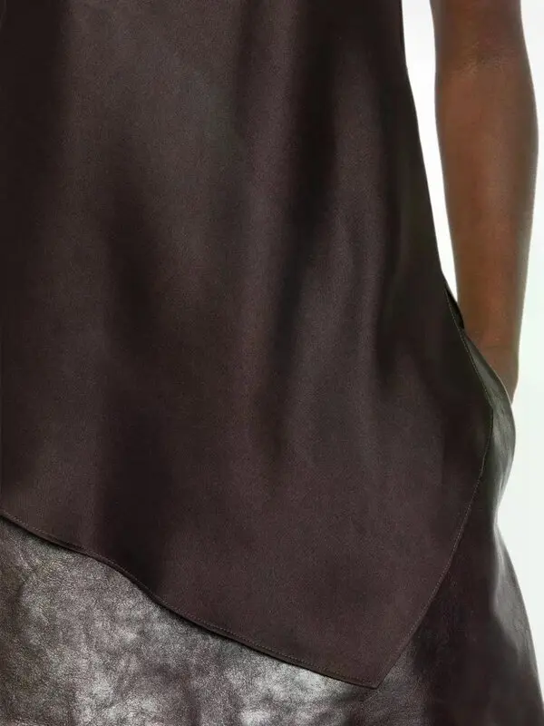 Brunello Cucinelli Asymmetrical Hem Silk Top