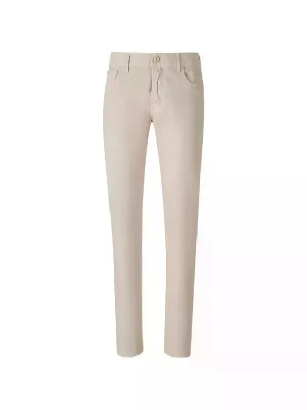 Jacob Cohen Slim-fit Jeans With Logo Patch - Neutrals