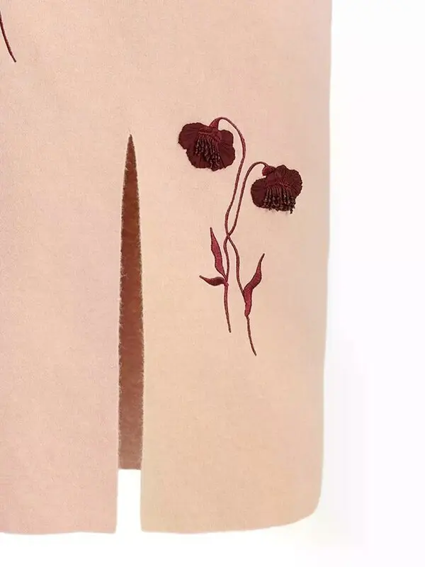 Erdem Embroidered Pencil Midi Skirt