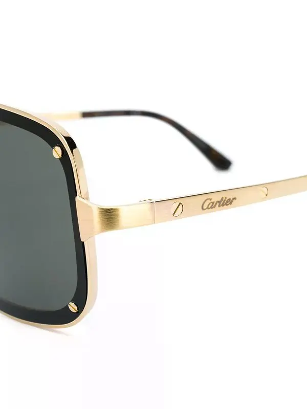 Cartier Santos De Square-frame Sunglasses - Brown