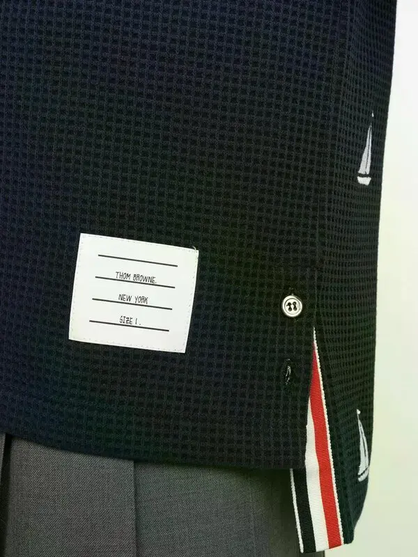 Thom Browne Textured Short-sleeve Polo Shirt