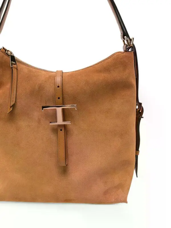 TOD'S T Timeless Suede Shoulder Bag