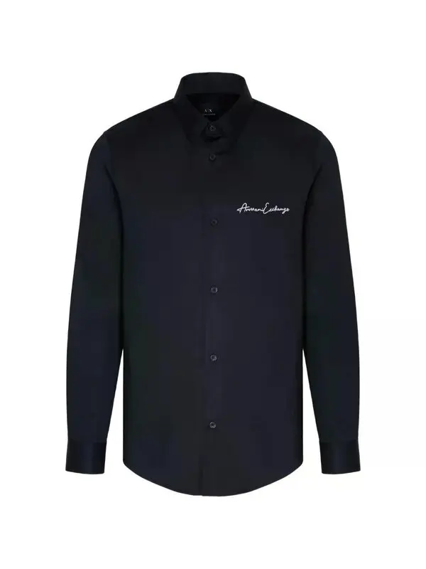 Armani Exchange Logo-embroidered Long-sleeve Shirt