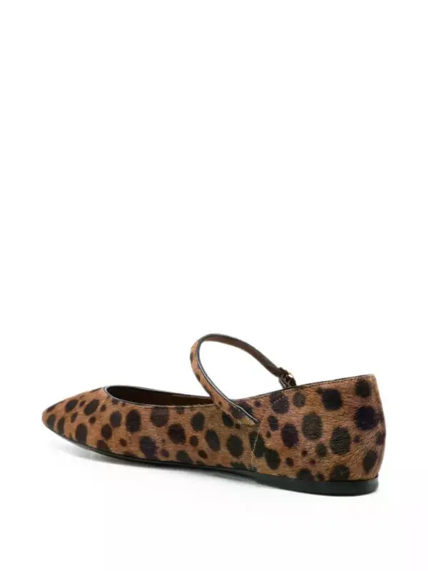 HERBERT LEVINE Leopard-print Buckle-strap Ballet Flats