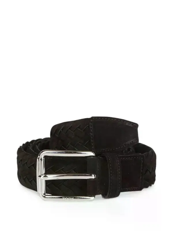 TOD'S Braided Suede Belt - Brown