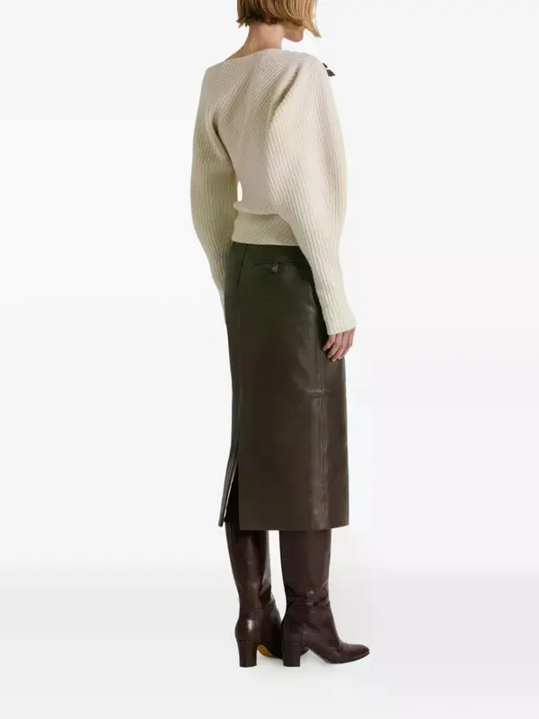 Alberta Ferretti Leather Tie-waist Skirt