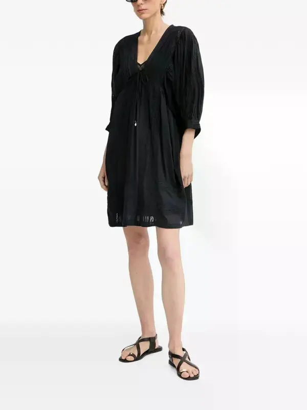 TWINSET Lace-trimmed Pintuck Cotton Mini Dress