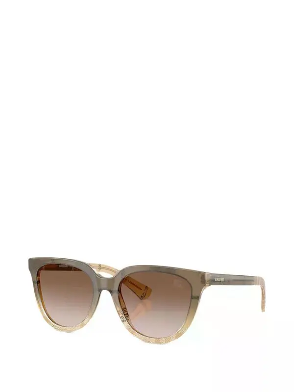 Burberry Checked Round-frame Sunglasses - Neutrals