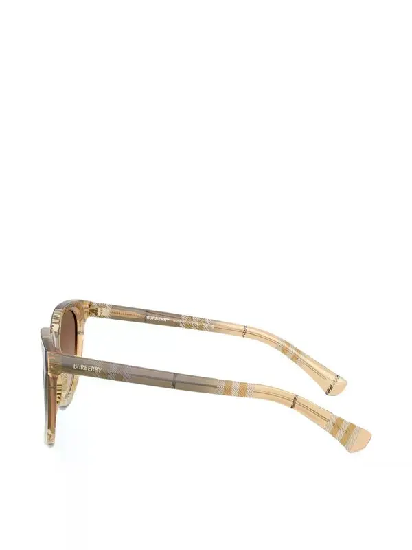 Burberry Checked Round-frame Sunglasses