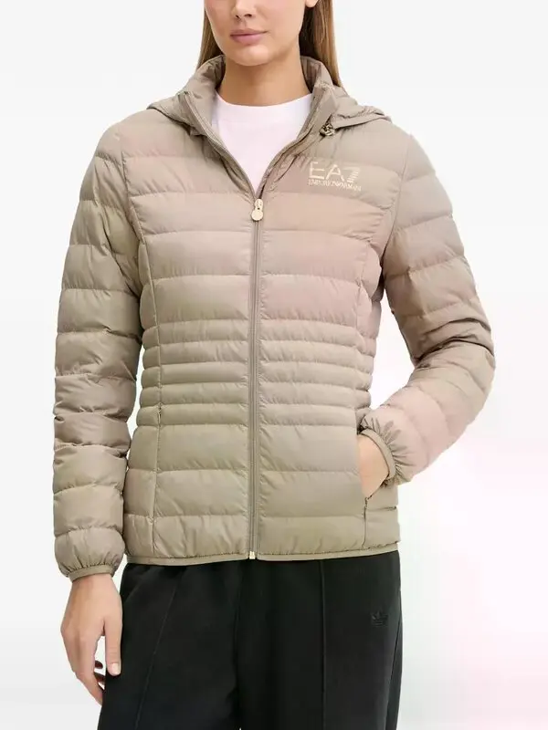 EA7 Hooded Quilted Down Jacket